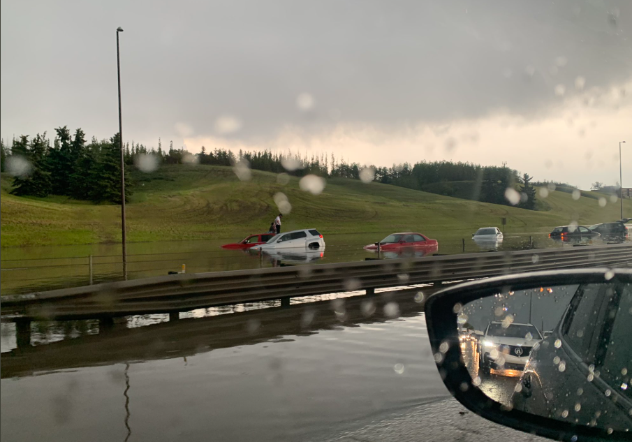 Spring storm floods Calgary's roads