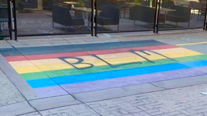 Pride crosswalk to be repainted after 'BLM' spray-painted on it last month