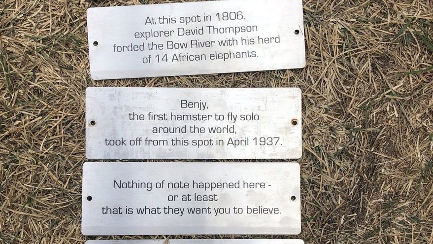 Humorous plaques allowed to stay after public outcry in Calgary