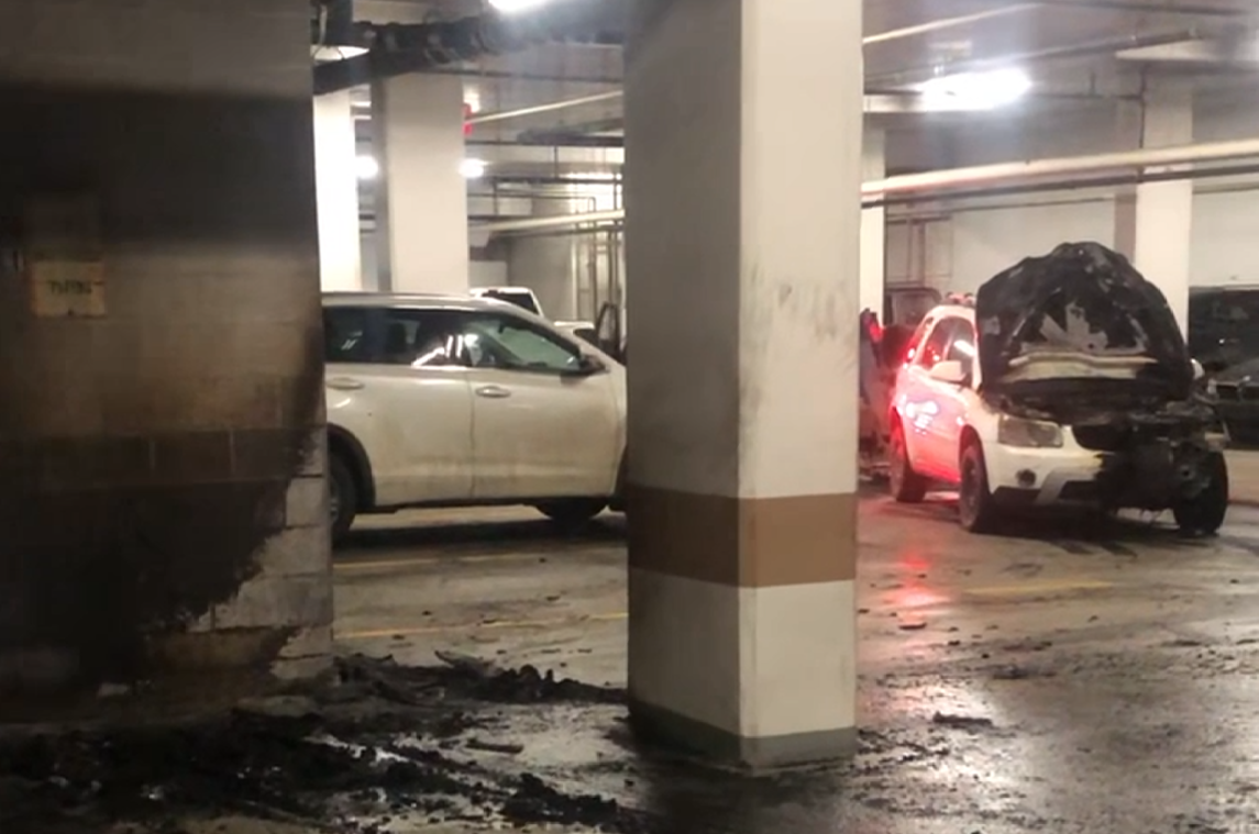Hundreds evacuated from condo building after fire in parkade