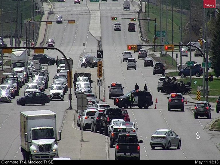 Calgary crash: 1 in hospital after rollover on Macleod Trail | CityNews ...