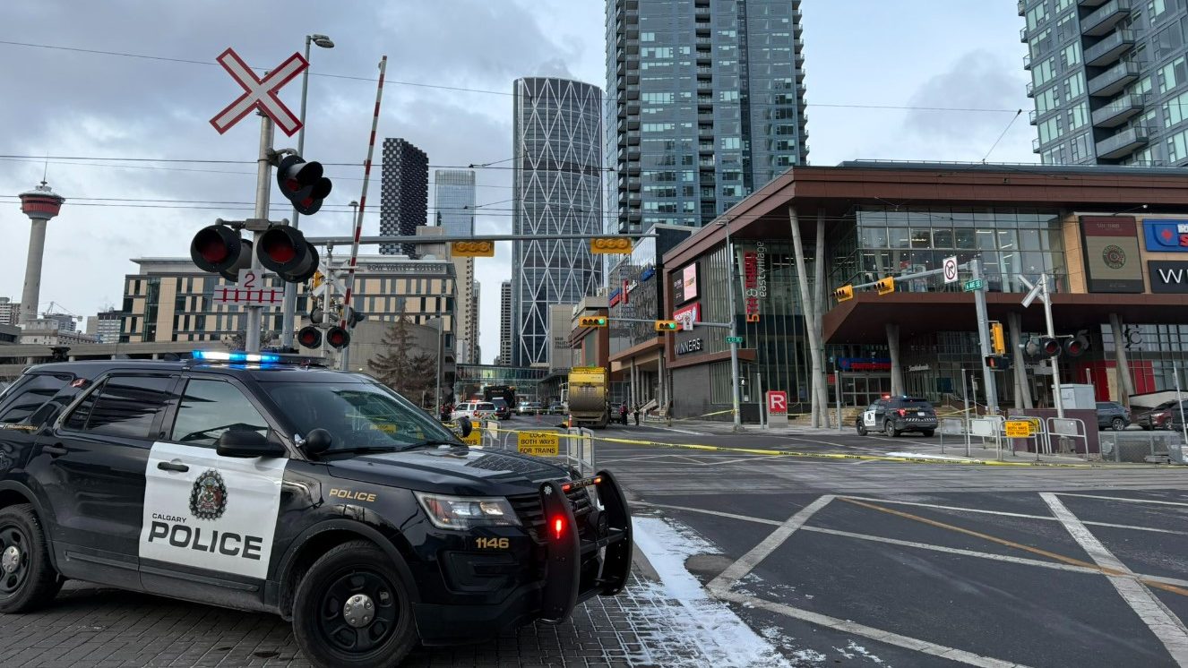 Woman critically hurt after being hit by truck in downtown Calgary