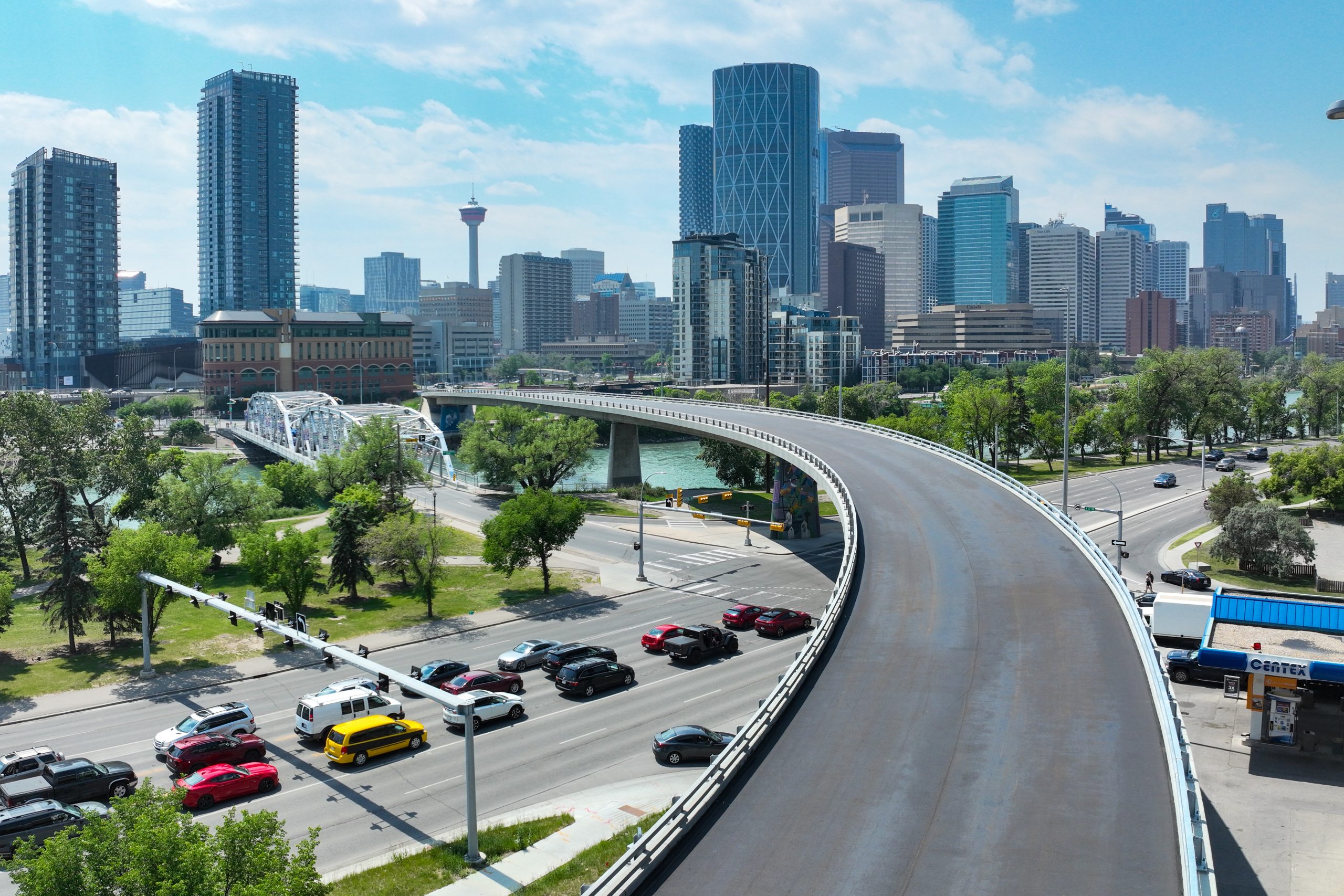 4 Avenue flyover in Calgary reopens to two lanes of traffic